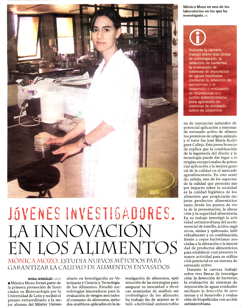 Jóvenes investigadores/ Mónica Mozo. La innovación en los alimentos ...
