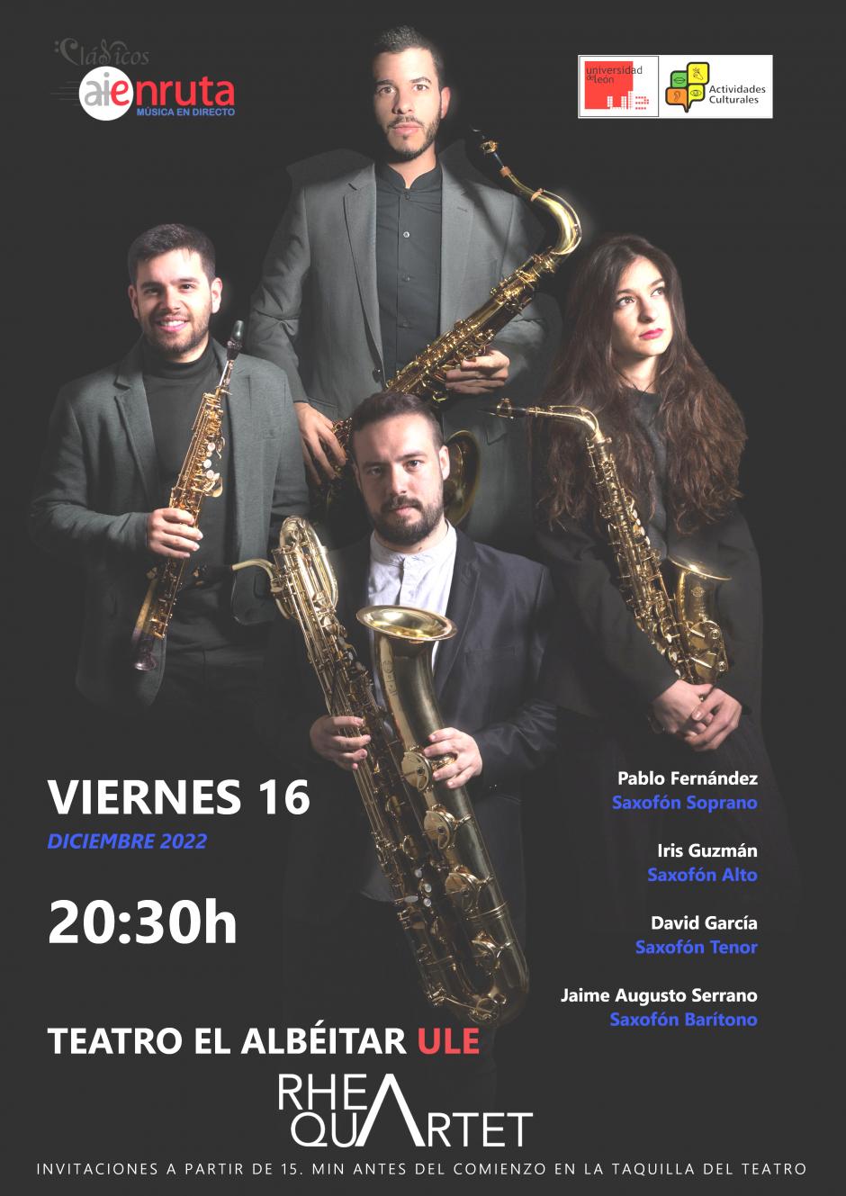 El cuarteto de saxofones 'Rhea Quartet' ofrece el viernes un concierto ...